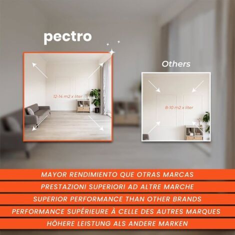 Peinture - PECTRO - Set Peinture 4L - Mat - Acrylique - Intérieur/Extérieur