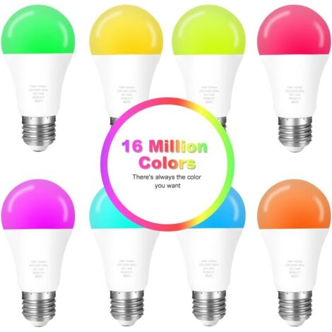 Intelligente WLAN-LED-Lampe E27, 10 W, Farbwechsellampe, App-Steuerung ...