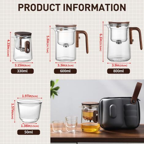 Magische Teekanne – Mini-Teekanne aus Glas mit integriertem Sieb, 1 ...