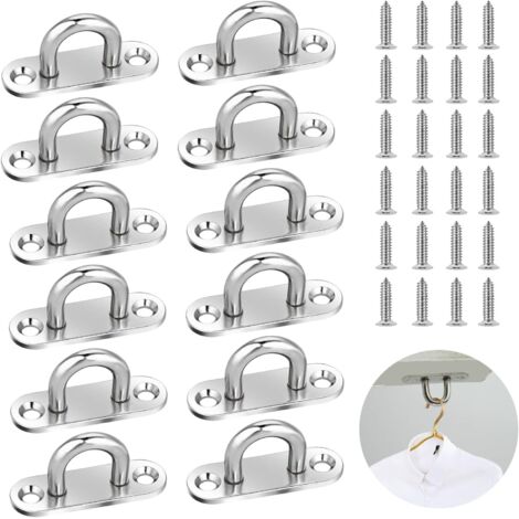 Pad Eye Plate 12 Pcs Heavy Duty Stainless Steel U-Shaped Ceiling ...