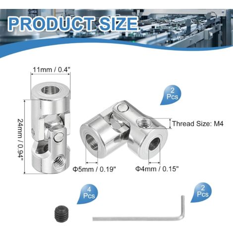 4 Pack Coupling Joint, Universal Steering Shaft, Metal Shaft Coupling ...