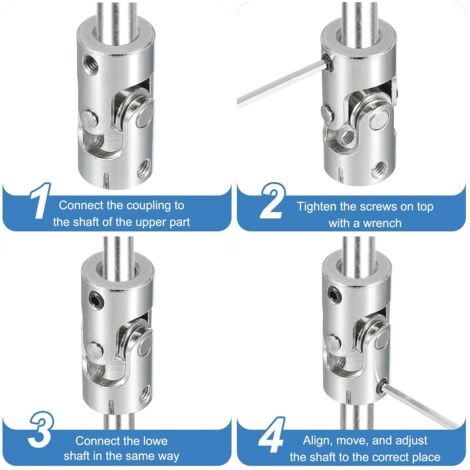 4 Pack Coupling Joint, Universal Steering Shaft, Metal Shaft Coupling ...