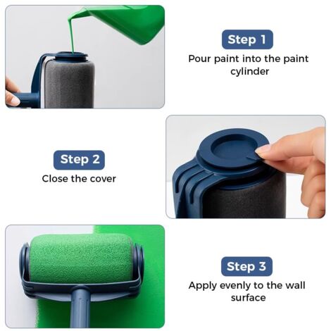 Premium paint roller set, paint roller with extendable brush, tray ...