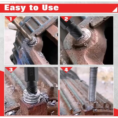 Multi-spline screw extractor set, Easy bolt extractor set, Broken bolt ...