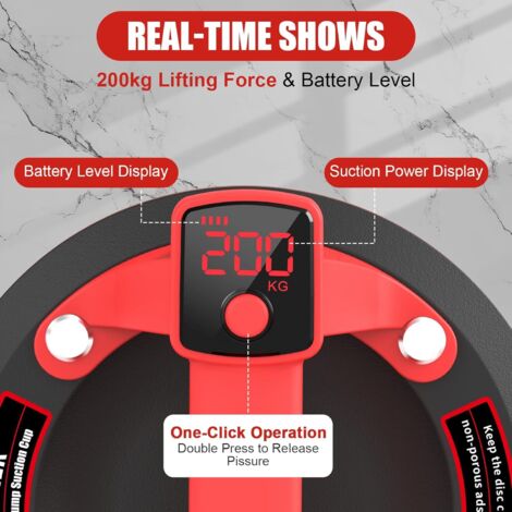 2-Pack 8-inch Electric Vacuum Suction Cup, Heavy-Duty Glass Suction ...