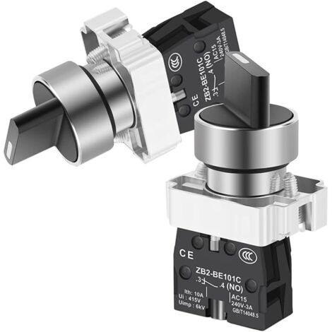Rotary Selector Switch with Locking 1NO 2 Position SPST, 600V 10A ...