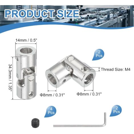 4 Pack Coupling Joint, Universal Steering Shaft, Metal Shaft Coupling ...