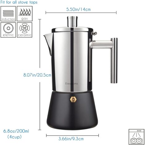 Diego Espresso Hob, Italian Coffee Maker, Stainless Steel Moka Pot ...
