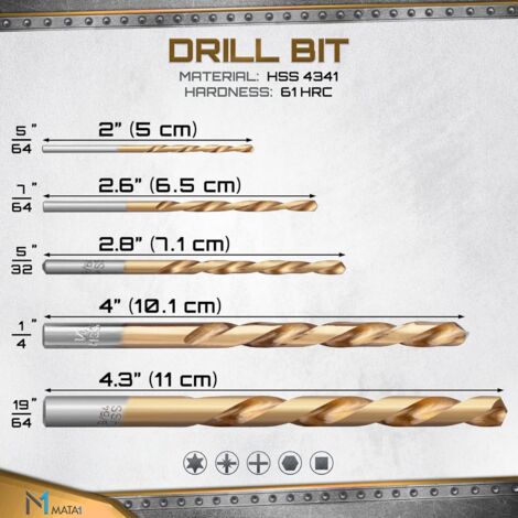 Left-Handed Pin Set - 10 Pieces, Silver and Gold - Metal Extractor Bits ...