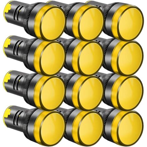 Pack of 12 LED power indicators, 22 mm, 220 V-380 V AC/20 mA, LED ...