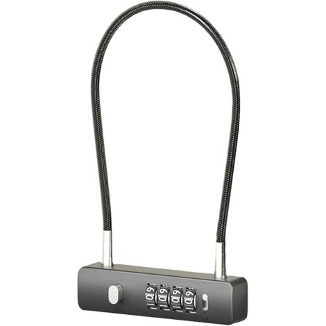 4-digit cable lock, 60cm long cable lock with code, high-security long ...