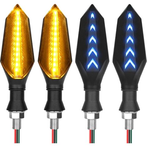 Motorcycle LED Turn Signal, 4 Universal LEDs, Waterproof Flashing ...