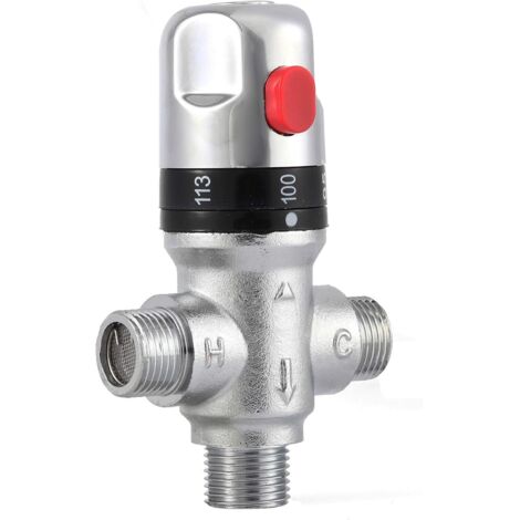 Thermostatic mixing valve, shower water mixing valve, with 1/2"G to 1/2 ...