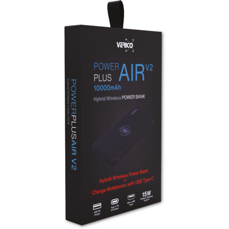 Powerbank USB VERICO Power Plus AIR V2, 10 000 mAh, noir