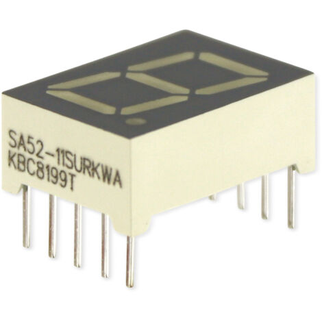 KINGBRIGHT 7 segments, SA52-11SURKWA, Rouge, 110 mcd, 630 nm, 17.5 x 12 ...