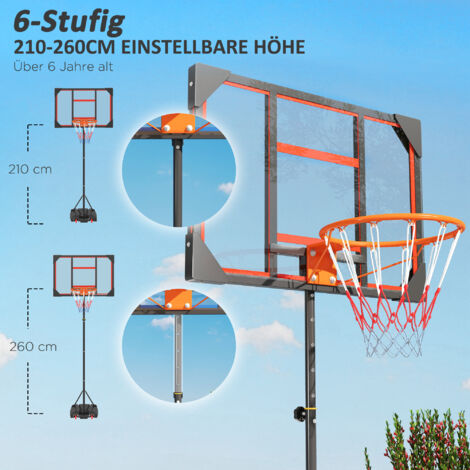 Kinder-Basketballkorb, Outdoor-Basketballkorb für Kinder, 210-260 cm ...