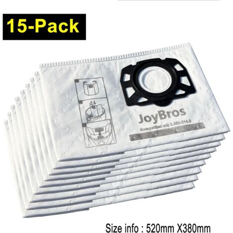 15 pièces Sacs pour Karcher WD2 Plus WD3S WD 3 S WD 3 V KFI 357 KWD 1-3 ...