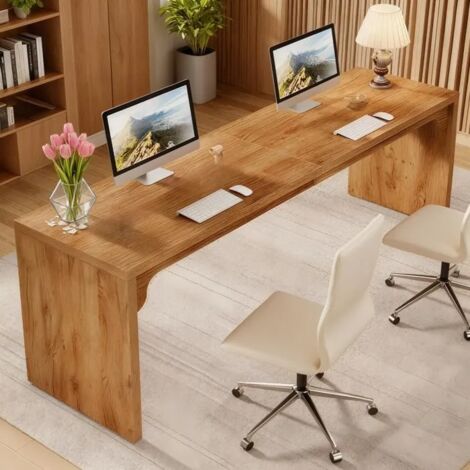 Extra langer 180 cm Computertisch aus Holz für Arbeitsplatz, 2-Personen ...