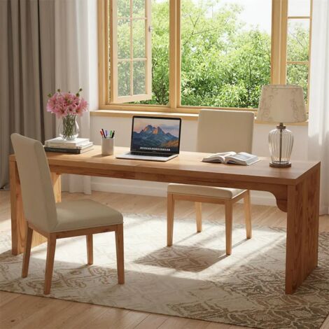 Extra langer 180 cm Computertisch aus Holz für Arbeitsplatz, 2-Personen ...