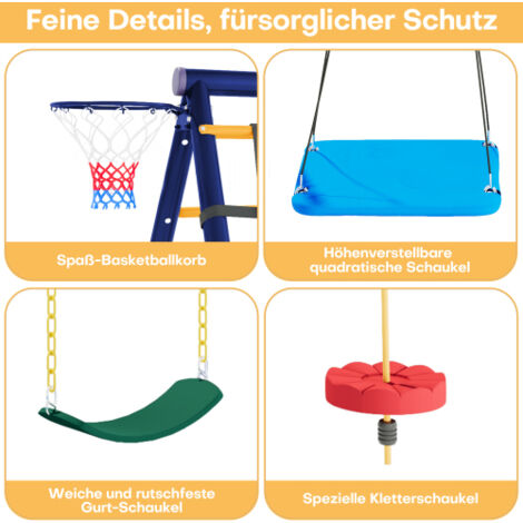 Ensemble de jeu extérieur – 3 balançoires + structure d’escalade ...
