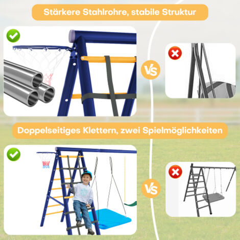 Ensemble de jeu extérieur – 3 balançoires + structure d’escalade ...