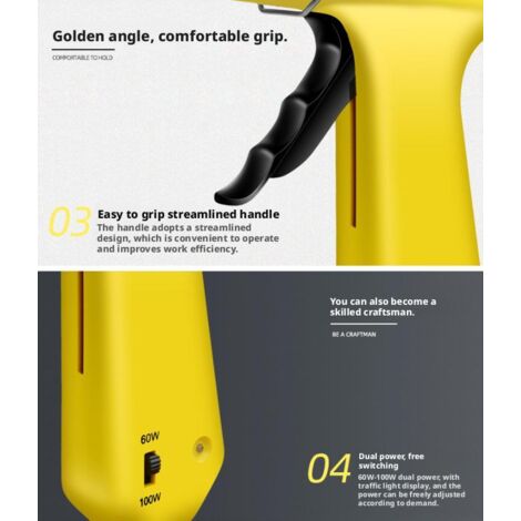 Pistolet colle chaude 60w 100w réglage température précis pro