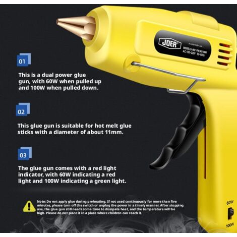 Pistolet colle chaude 60w 100w réglage température précis pro
