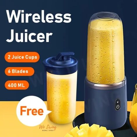 Machine à jus électrique portable 400 ml, mixeur à jus mini sans fil ...