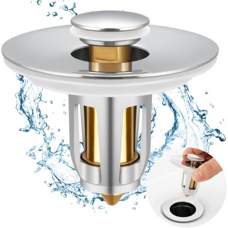 Bonde de vidange universelle à clapet avec panier-filtre, pour orifices ...