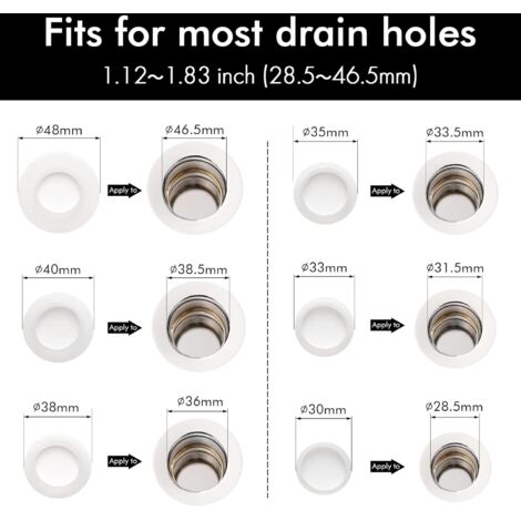 Bonde de vidange universelle à clapet avec panier-filtre, pour orifices ...