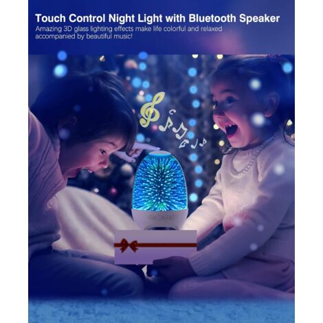 Veilleuse Bluetooth avec haut-parleur intégré, lampe de chevet musicale ...