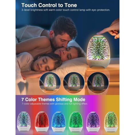 Veilleuse Bluetooth avec haut-parleur intégré, lampe de chevet musicale ...