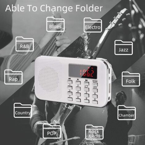 Petite radio portable rechargeable avec batterie rechargeable de 1 200 ...