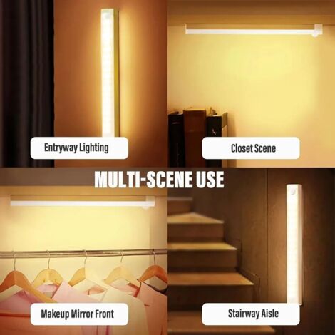 Lampe LED magnétique rechargeable, capteur intelligent, 3 modes de ...
