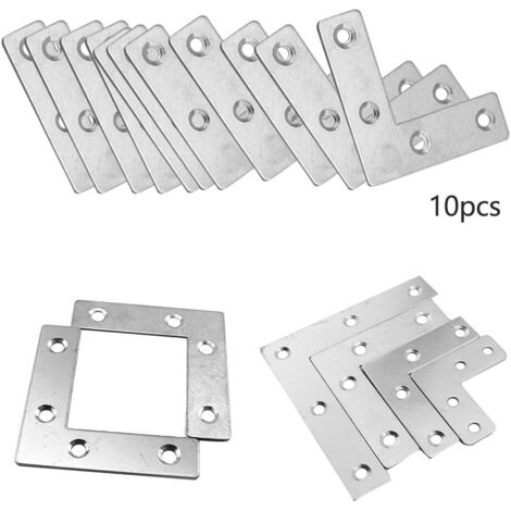 Lot de 10 équerres d'angle en acier inoxydable, fixations pour meubles ...