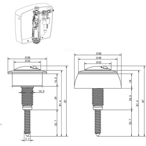 Pièces de rechange pour vanne de chasse d'eau, adaptées à la vanne de ...