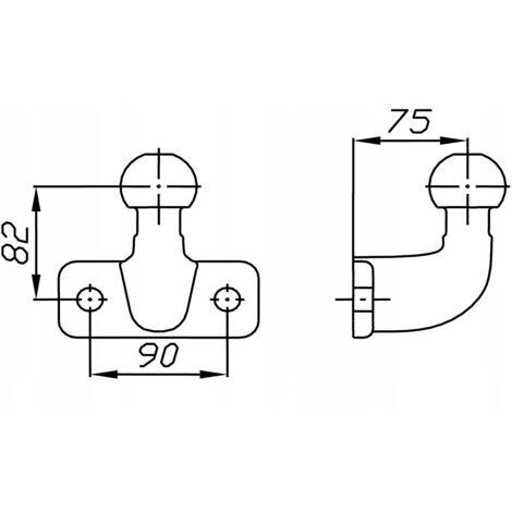 Boule de remorquage homologuée E20 entraxe 90 mm modèle PK2-1 ...