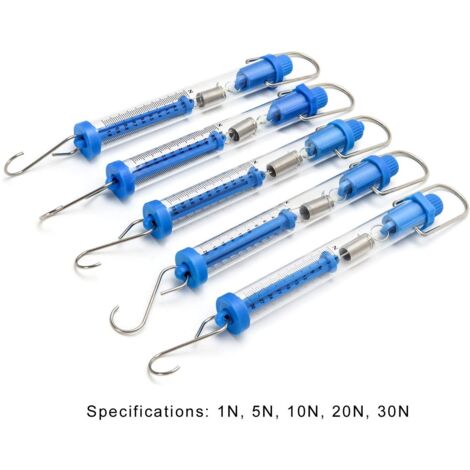 Dynamometer-Set für Physikexperimente, 1 N, 5 N, 10 N, 20 N, 30 N