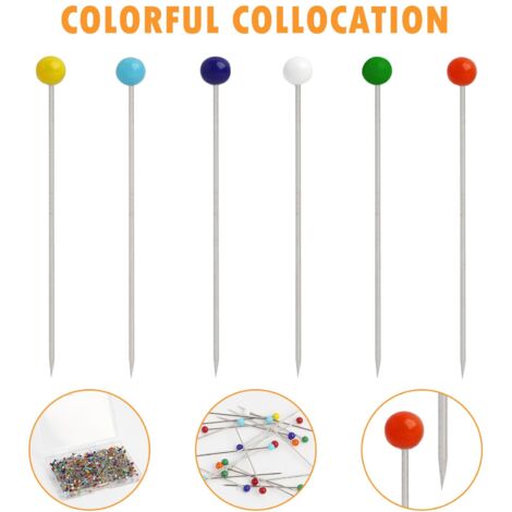Épingles Couture, 300 Pièces Epingles Epingle à Tête Ronde Mixte pour ...