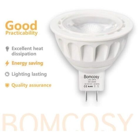 GU5.3 MR16 LED Ampoule 5W, Blanc Froid 6000K LED Lampe Bulb, 12V LED ...