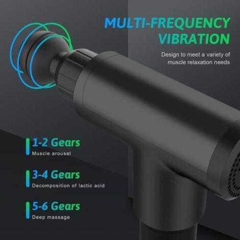 (NOIR)Pistolet de massage musculaire - Fascia gun - 6 vitesses ...