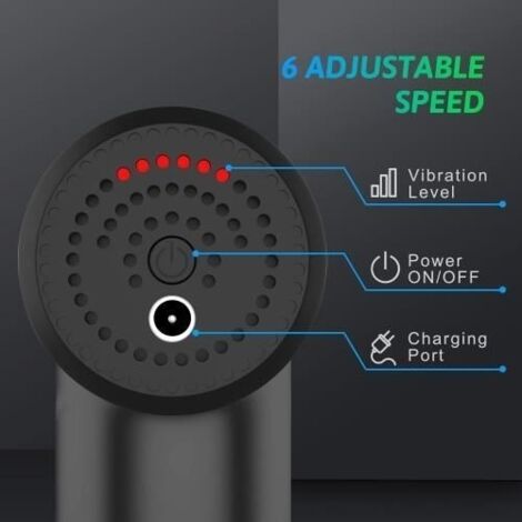 (NOIR)Pistolet de massage musculaire - Fascia gun - 6 vitesses ...