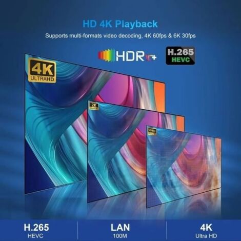 Android TV box Boitier iptv X98H Lecteur Multimédia de Diffusion en ...