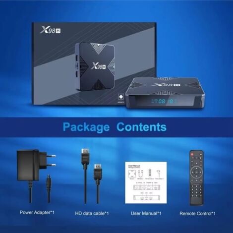 Android TV box Boitier iptv X98H Lecteur Multimédia de Diffusion en ...