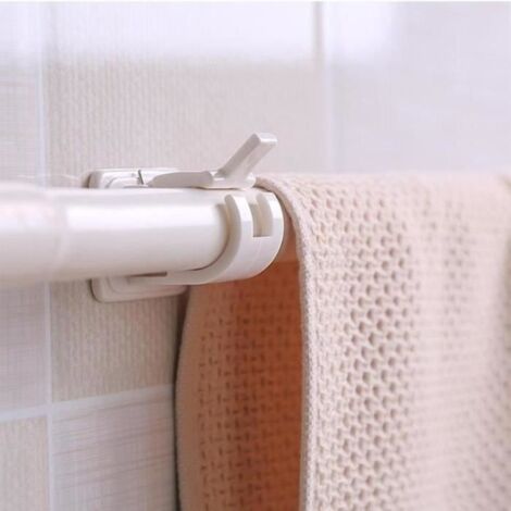 2 pièces Tige De Suspension Clip Adhésif Mur Rideau Tige Pince Crochets ...