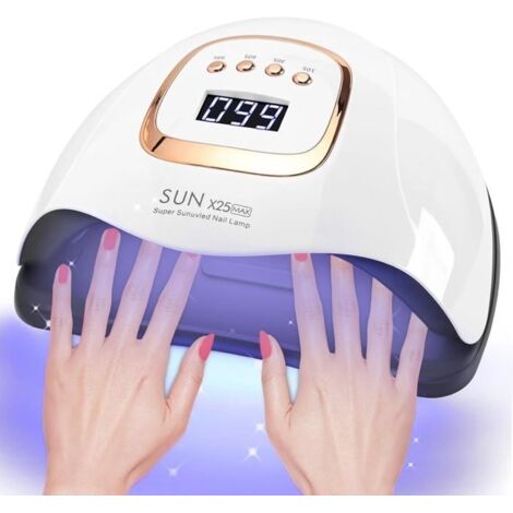 (Blanc)380W UV LED Nail Lamp,Sécheur de gel de vernis à ongles avec 81 ...
