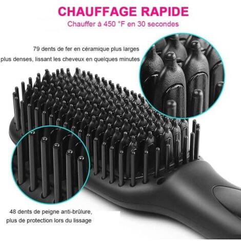 Brosse Lissante Chauffante - KotiCidsin - 12 Réglages Température ...
