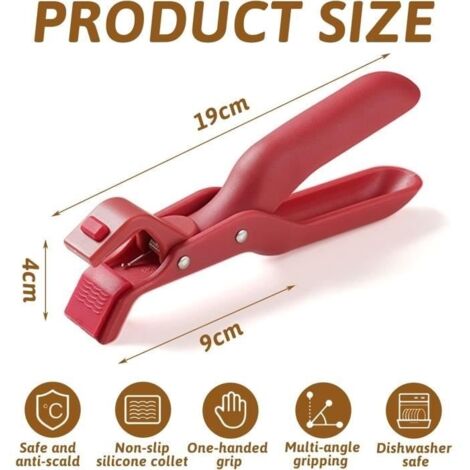 Pince de cuisine en silicone multi-usages - Clip anti-brûlure - En ...