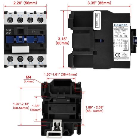 Contactor de CA, CJX2-2501, bobina de 220 V, 50/60 Hz, 3P, 3 polos ...