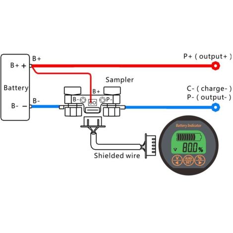 Monitor de batería Ampnogy, comprobador, voltímetro, amperímetro, 8-120 ...